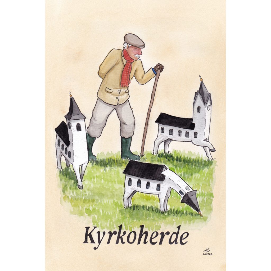 Vykort: Kyrkoherde - Bokstavligt målat