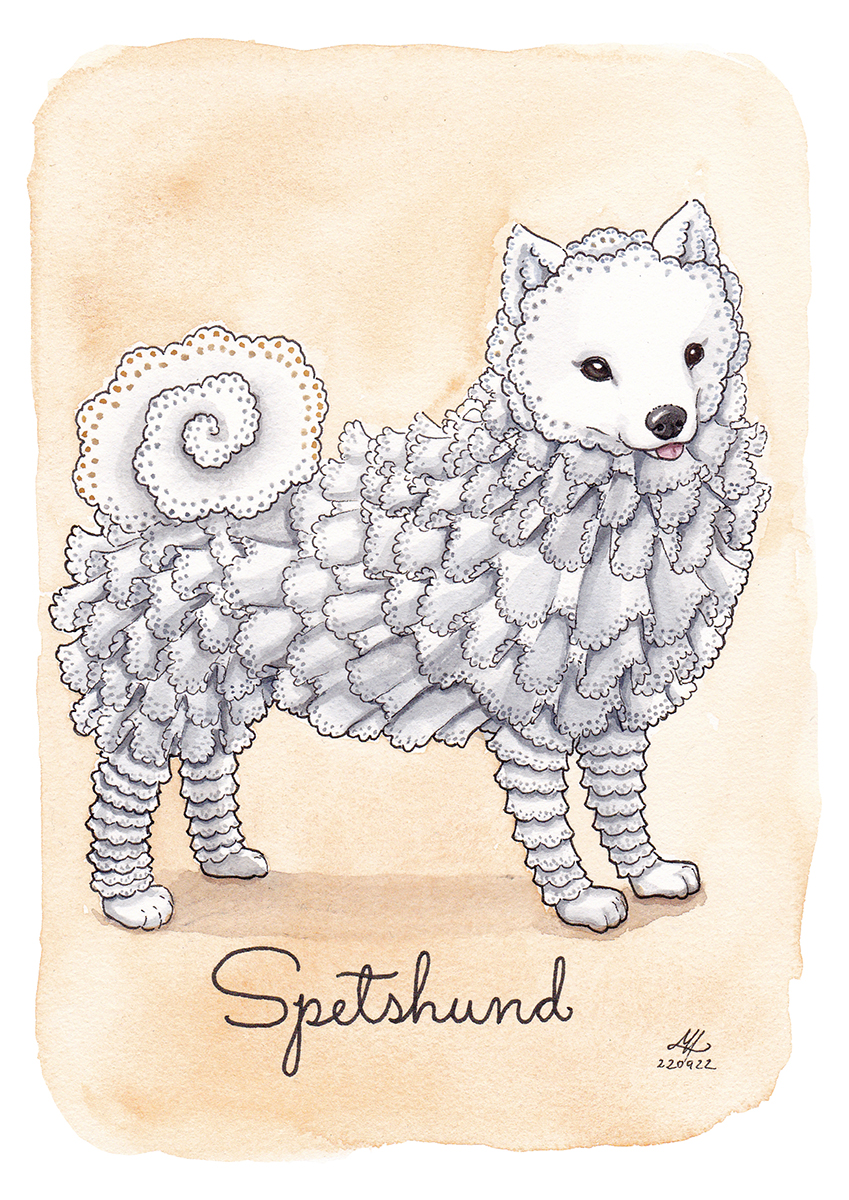 Spetshund - illustrerad ordvits - Bokstavligt målat